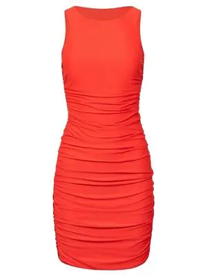 PLAYALUXE Ibiza Ruched Mini Dress - Red