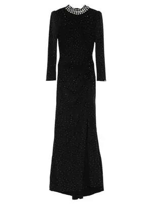 NISSA Crystal-embellished Maxi Dress - Black