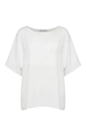 ELISE SEREN Silk Drape Top - White