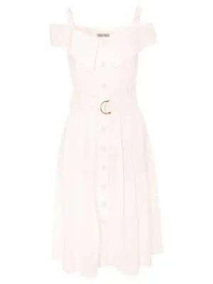 NORIA ANIS Lemuria Cold Shoulder Midi Dress - White