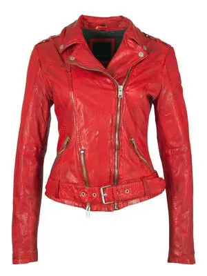 Mauritius Wild Rf Leather Jacket - Red