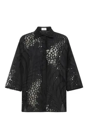 LILAMIE Victoria Oversize Long Resort Shirt - Black