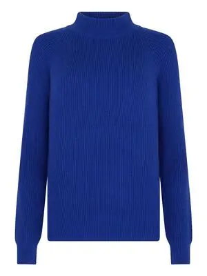 SOUR FIGS Structured High-neck Jumper - Blue