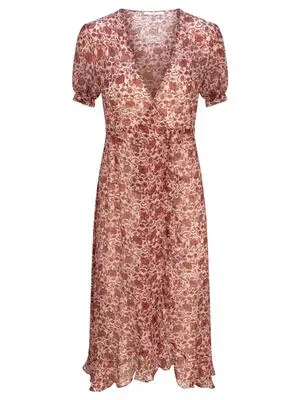 INTROVERTIE VIENNA Paisley Silk Wrap Maxi Dress - Red