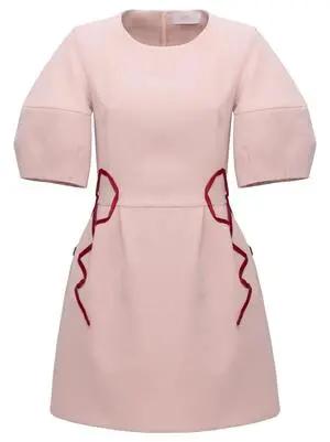 GEORGETTE Bow Mini Dress - Pink