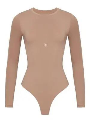 GOD SAVE QUEENS Second Skin Long Sleeve Crewneck Bodysuit - Brown