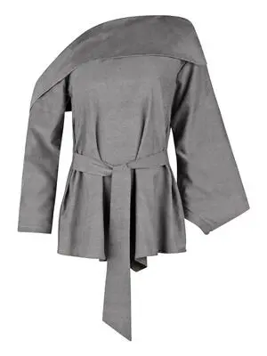BOUTIQUE KAOTIQUE Indonesian Off-the-shoulder Top - Grey