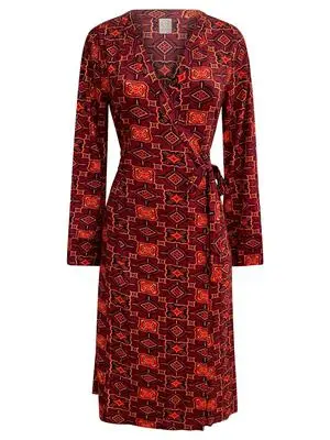 WHY MARY Moroccan Sunset Print Wrap Dress