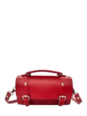 ZATCHELS Handmade Leather Bowler Bag - Red