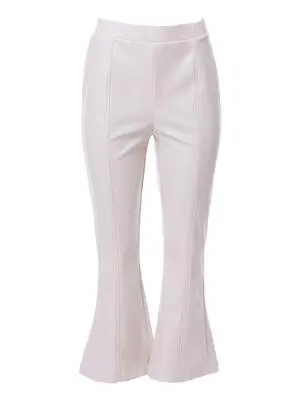 CARLOSLINES Pu Leather Skinny Flare Pant - Black/yellow