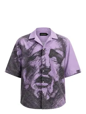 MYSIMPLICATED Purple / Black Short Sleeve Shirt In Mauve Recycled Fabric - Purple/black