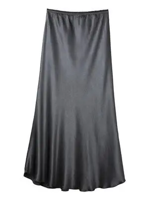 COVE Bias Cut Satin Skirt - Grey