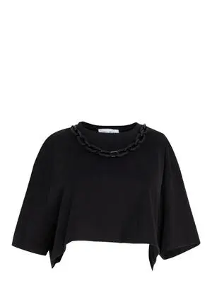 CIRCULAR PATH T-shirt With Removable Necklace - Black