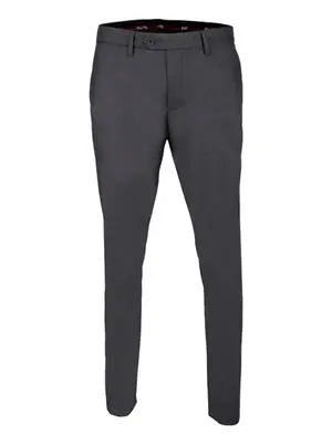 DAVID WEJ Plain Slim Fit Trousers - Grey