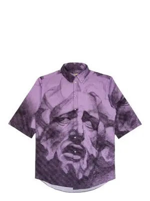 MYSIMPLICATED Printed Short Sleeve Shirt - Purple/black