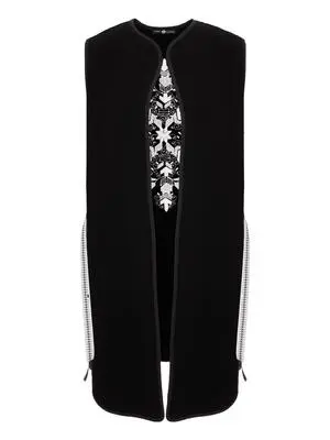 IZABELA MANDOIU Wool Vest With Embroidery - Black