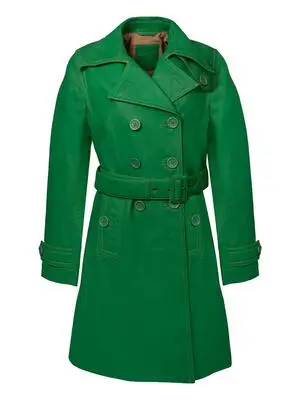 ZASTASTUDIO Leather Trench Coat - Green