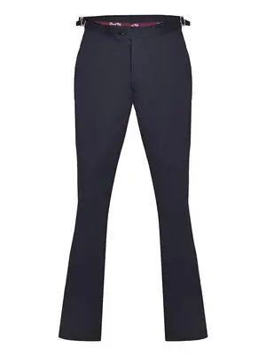 DAVID WEJ Paco Loose Fit Chinos Trouser With Side Adjusters In Navy - Blue