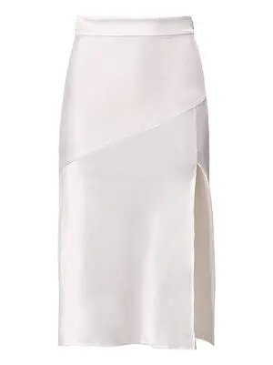 LITA COUTURE Side-slit Midi Skirt - White