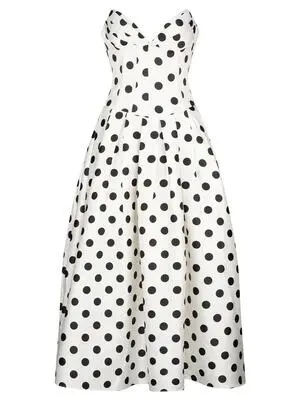 ATOIR Pepper Polka Dot Midi Dress - Black