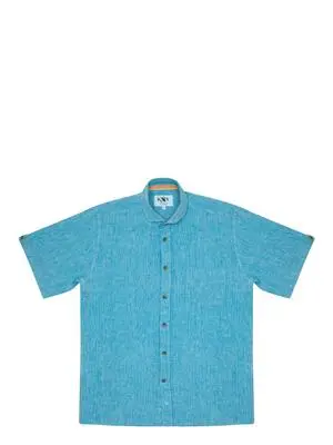 KOY CLOTHING Nyota Short-sleeved Linen Shirt - Blue