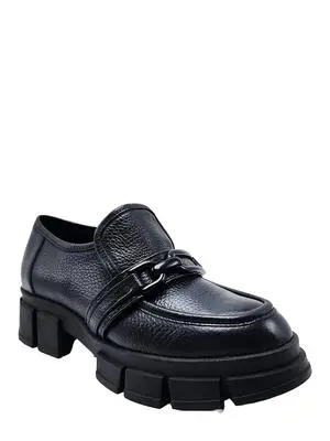 BEAUTIISOLES BY ROBYN SHREIBER Leather Oxford With Lug Sole - Black