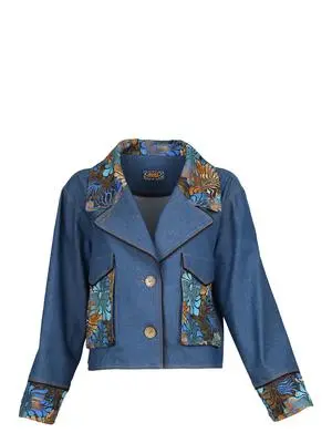 LALIPOP DESIGN Cropped Denim Jacket - Blue