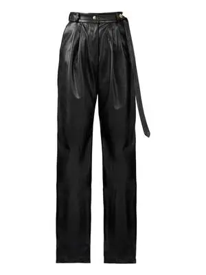 KARGEDE Vegan Leather Straight Leg Pants