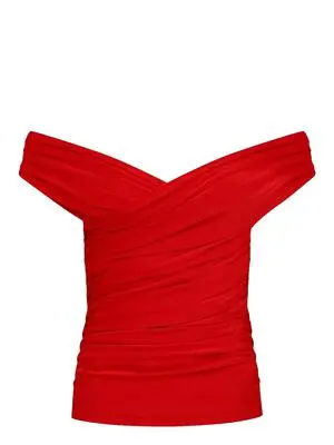 NAZLI CEREN Cheri Off-the-shoulder Blouse - Red