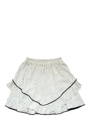 2KSTYLE Agua Polka Dot Ruffled Mini Skirt - White
