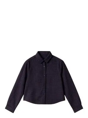 YORSTRULY Mini Cropped Overshirt - Blue