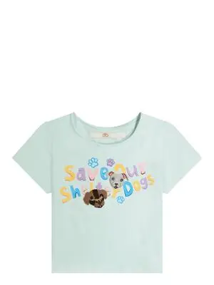 CLOUD HAVEN Chenille Patch T-shirt - Blue
