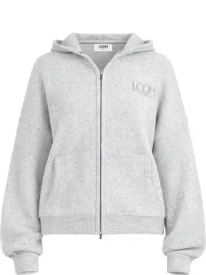 LOOM ARCHIVES Knit Zip Through Hoodie - Grey