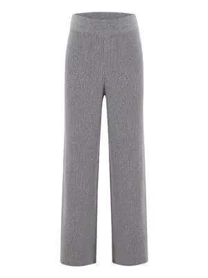 PERALUNA Cashmere Blend Straight-cut Knit Trousers - Grey