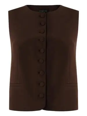 EXQUISE Elowyn Vest - Brown