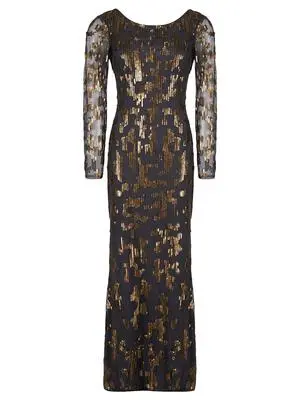 RAISHMA Alexa Embellished Gown - Black/grey
