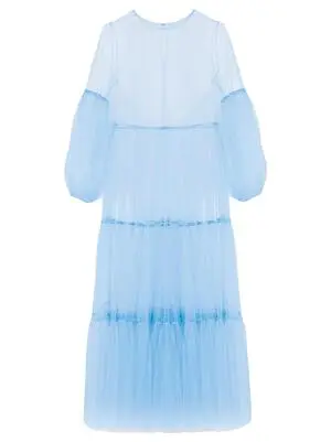 HELENE GALWAS Alena Maxi Tulle Dress - Blue