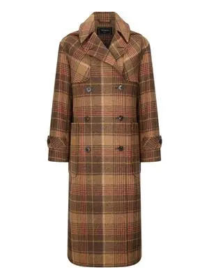 TRIONA Check Caitlin Duffle Coat - Red