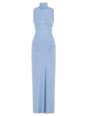 NOCTURNE Ruched High-Neck Maxi Dress