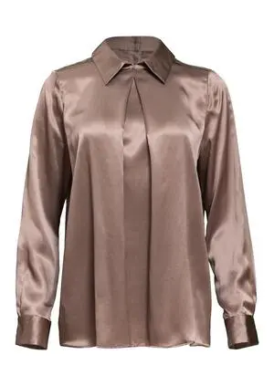 HELENE GALWAS Helga Silk Blouse - Brown