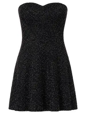 SELF-ADORE Hand-beaded Embellished Mini Dress - Black