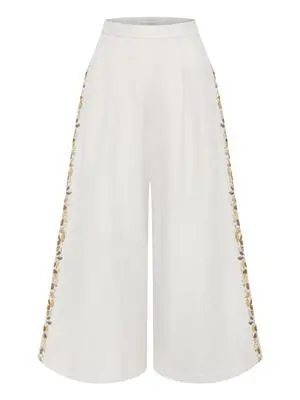 EMMA WALLACE Eric Cropped Wide Leg Culottes - Silver