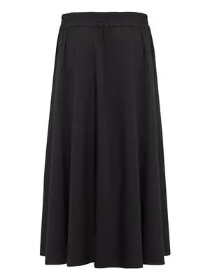 EXQUISE Pleated Midi Skirt With Pockets - Black