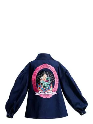 A.NTY STORY Lady Serena Mami Wata Denim Jacket - Blue