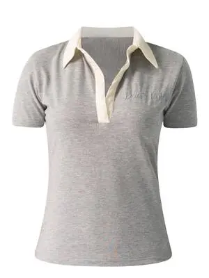 ENXHALINE Embroidered Polo Shirt - Grey