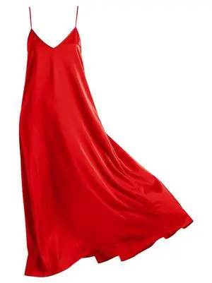 JANARA JONES Mariella Satin Maxi Dress - Red