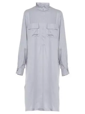 HELENE GALWAS Britta Viscose Midi Shirt Dress - Grey