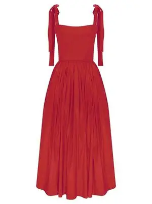 NAZLI CEREN Sibby Midi Dress - Red