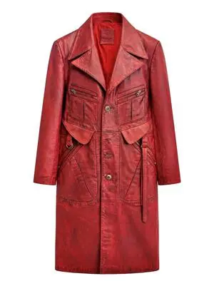 ZASTASTUDIO Planet Leather Long Coat - Red