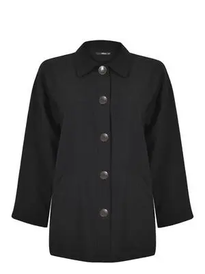OH!ZUZA NIGHT&DAY Echo Viscose Shirt With Pockets - Black